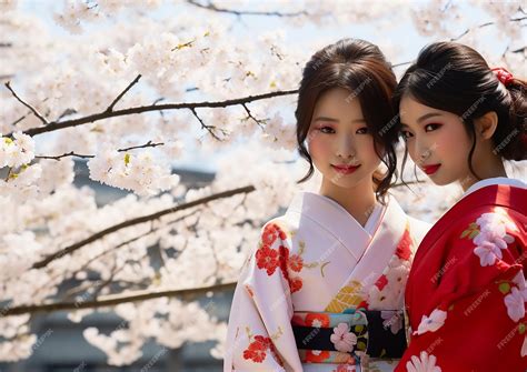 Premium Photo Two Young Women In Traditional Clothing Smiling