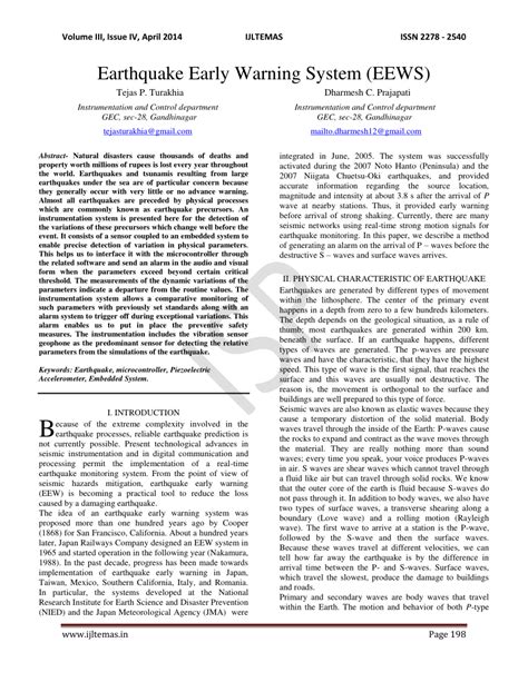 pdf earthquake early warning system eews
