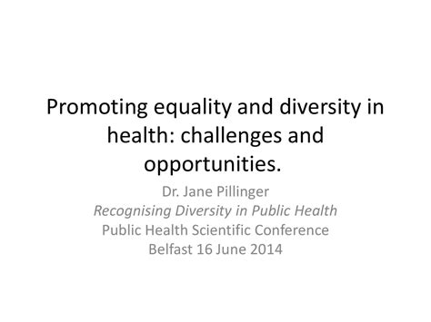 Promoting Equality And Diversity In Health Summaries Public Health