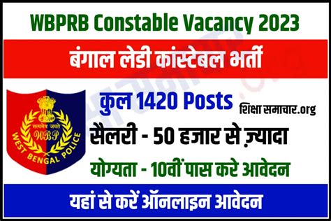Wbp Constable Recruitment 2023 Lady Police पश्चिम बंगाल महिला कांस्टेबल