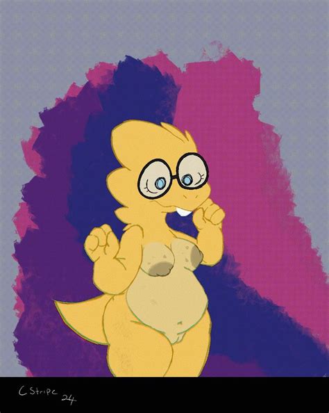 Rule 34 Alphys Anthro Blue Eyes Breasts Ceruleanstripe Eyewear Female Genitals Glasses Lizard