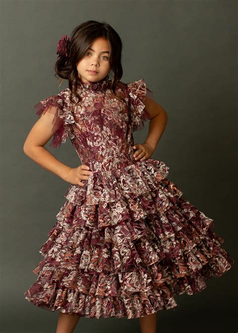 Anouk Petticoat Dress In Currant Floral Joyfolie