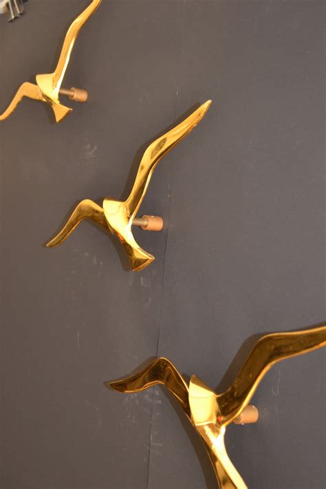 3 Pc Brass Birds Wall Art Gold Plating Metal Bird Wall Art Etsy