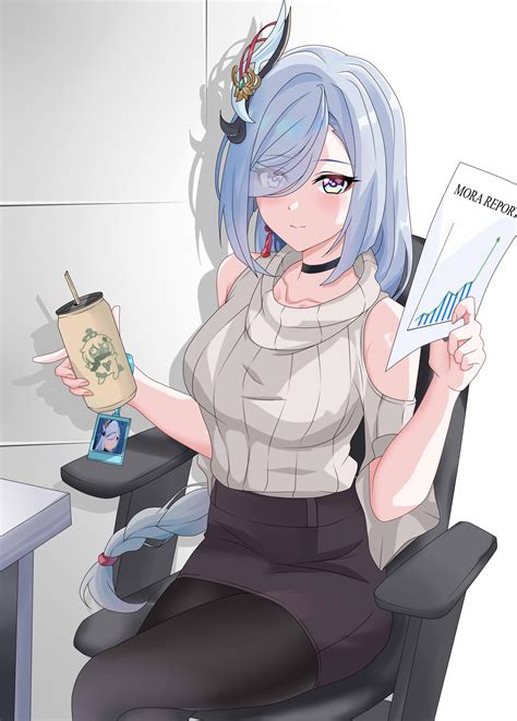 Shenhe Genshin Impact R Officelady