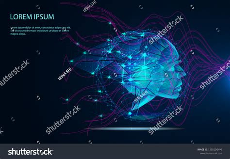 Human Big Data Visualization Futuristic Artificial Stock Vector