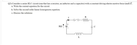 Solved Q2 Consider A Series RLC Circuit One That Has A Chegg Com