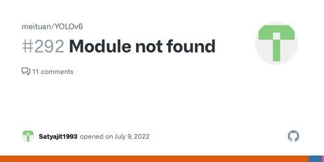 Module Not Found · Issue 292 · Meituanyolov6 · Github