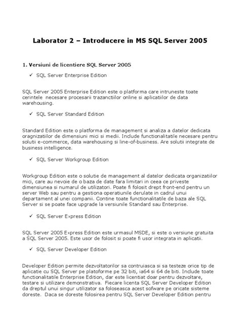 Pdf Laborator 2 Introduce Re In Ms Sql Server Dokumentips