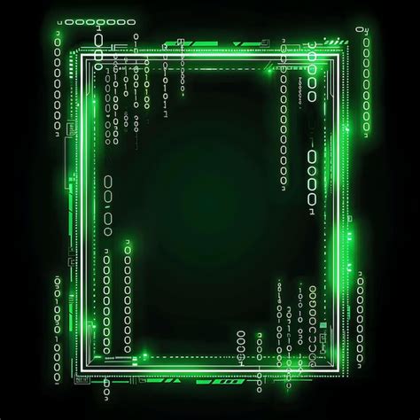Premium Photo Frame Of Binary Code Light Neon Frame With Binary Digits And Matrix C Y2k