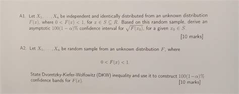 a1 let x1 … xn be independent and identically
