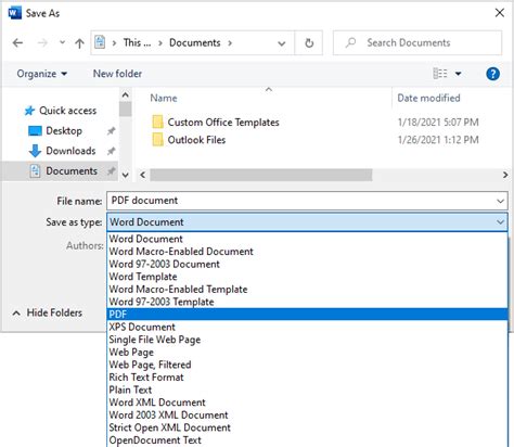 Save Documents In PDF Format Microsoft Word