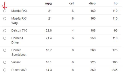 R How To Hide Radio Buttons In Reactable In Shiny Stack Overflow