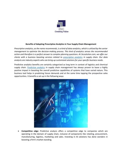 Ppt Benefits Of Adapting Prescriptive Analytics In Your Supply Chain
