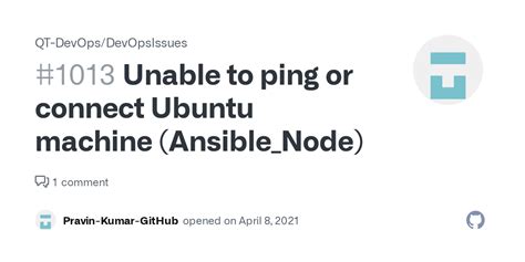 Unable To Ping Or Connect Ubuntu Machine Ansiblenode · Issue 1013 · Qt Devopsdevopsissues