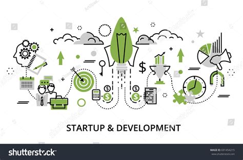 Modern Flat Thin Line Design Vector Stock Vector Royalty Free 691454215