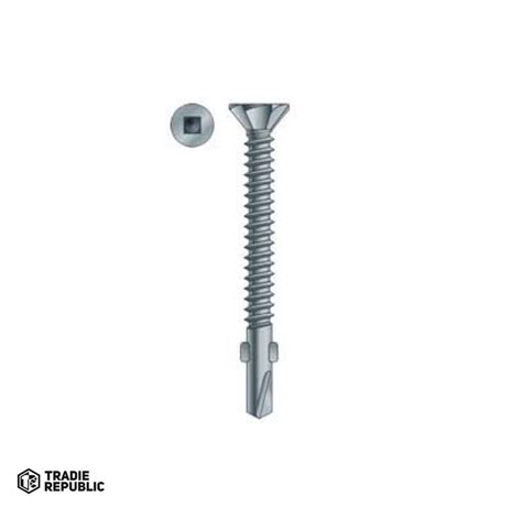 Galv Cl3 Csk Embedding Square Drive Self Drilling Winged Tek Screw