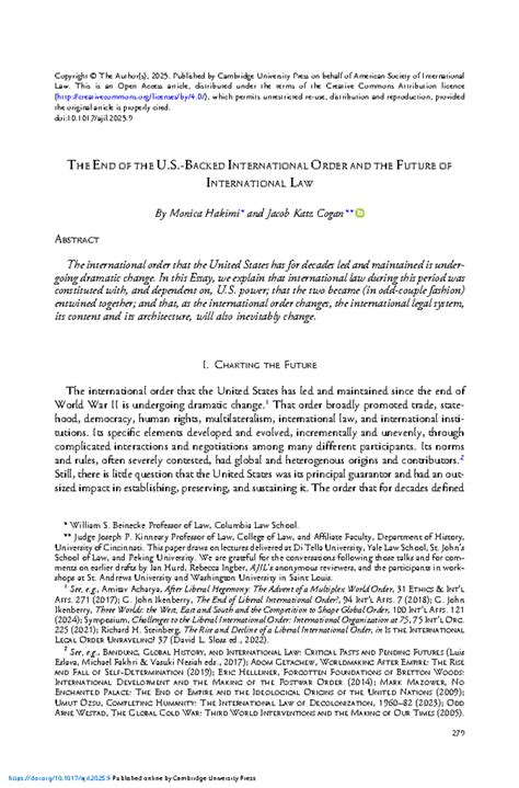 The End Of The U S Backed International Order And Future Of Intl Law