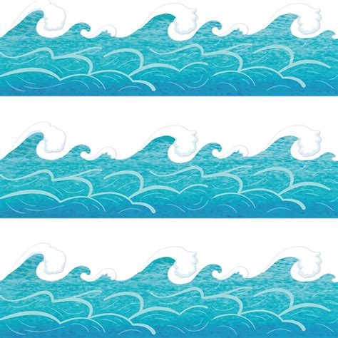 Buy 72 Feet Ocean Waves Die Cut Bulletin Board Borders For Ocean Theme Classroom Decor Wall