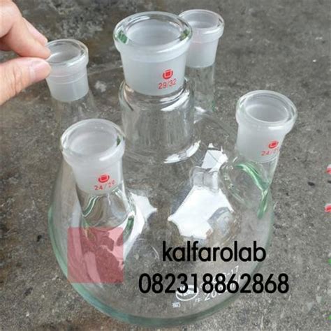 Jual Boiling Flask 2000 Ml 5 Neck Labu Leher Lima PYREX Ts 29 32 19 23 Kab Bandung Kalfaro