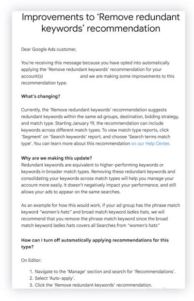 Google Changes Remove Redundant Keywords Recommendation What You