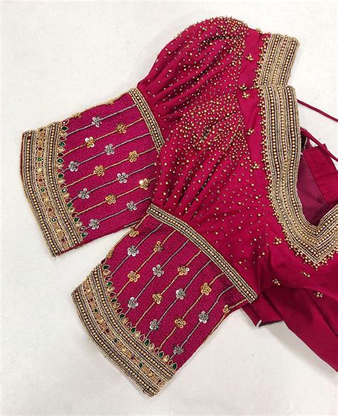 Blouse Full Hand Work Designs Beautiful Red Bridal Maggam Work Hand