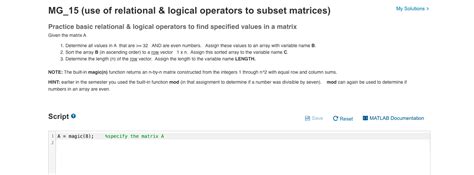 Solved Mg15 Use Of Relational And Logical Operators To