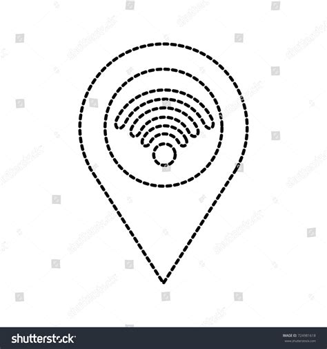 Pointer Map Wifi Internet Signal Connection Stock Vector Royalty Free