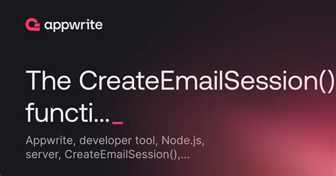 The Createemailsession Function Do Not Return A Promise On Node Js