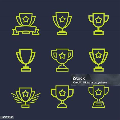 챔피언스 트로피 수상 아이콘 벡터 세트 게임 아이콘입니다 Championship에 대한 스톡 벡터 아트 및 기타 이미지 Championship 경쟁 금속 Istock