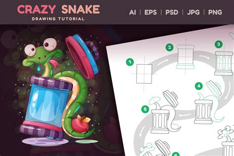 How To Draw Snake Step By Step Drawing Graphic By Rwgusev Creative Fabrica