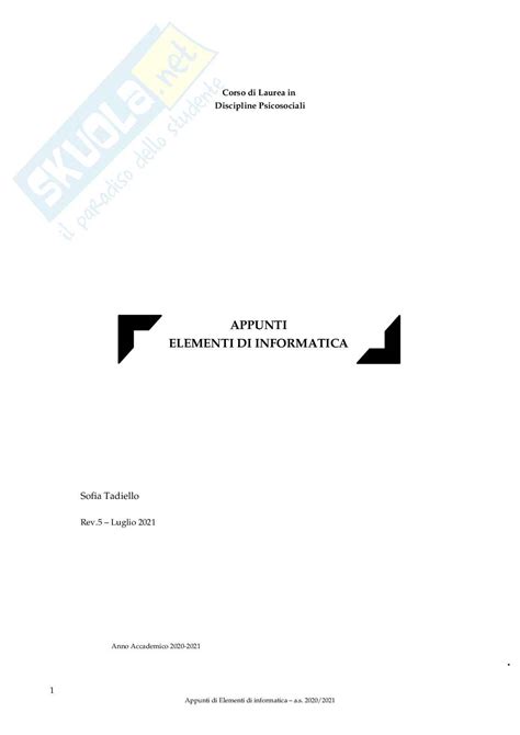 Appunti Elementi Di Informatica