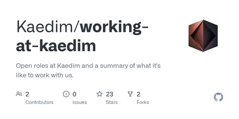 Github Kaedimworking At Kaedim Open Roles At Kaedim And A Summary