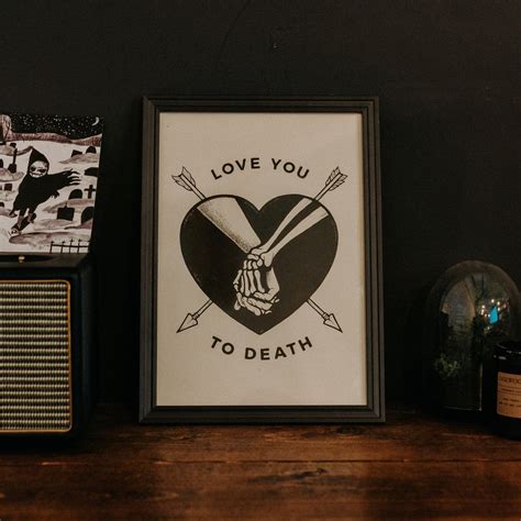 Love You To Death A4 Screen Print Etsy