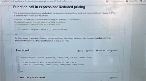 Solved Function Call In Expression Reduced Pricing Write A