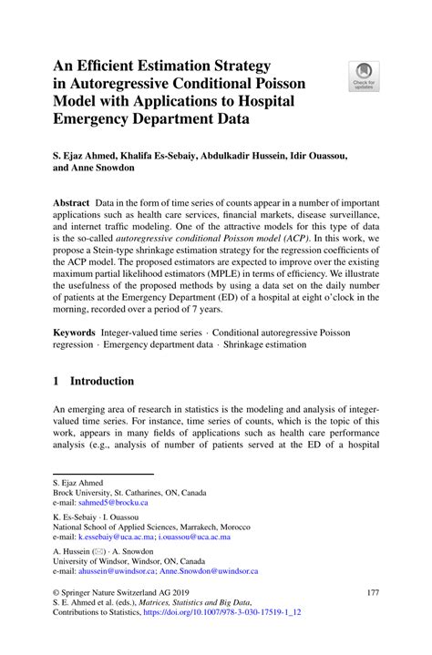 Pdf An Efficient Estimation Strategy In Autoregressive Conditional Poisson Model With