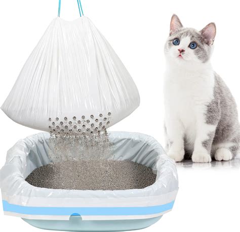 Jutom 56 Count 31 X 18 Inch Sifting Cat Litter Bags Large
