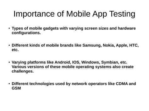 Mobile Software Testing Guide Odp Operating Systems Computer Software And Applications