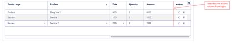 how to frozen column of table from right support jmix