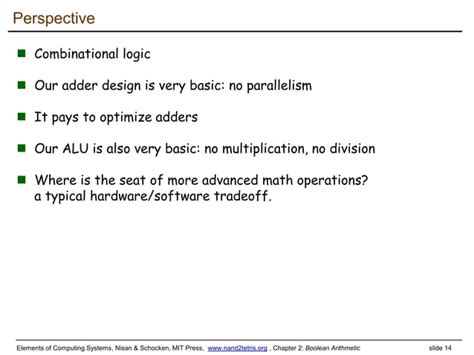 Lecture 02 Boolean Arithmeticppt