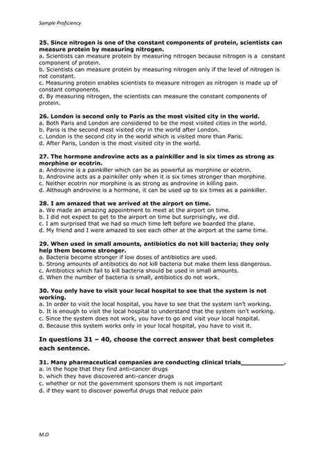 7 Sample Proficiency Test Doc