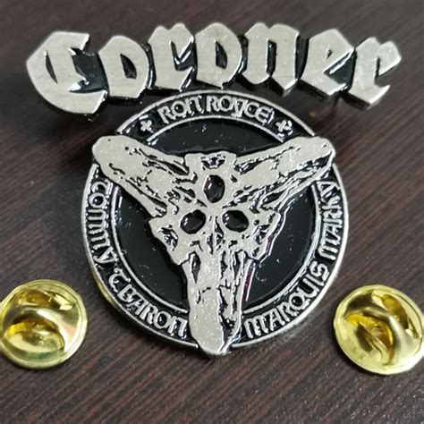 Coroner Logo Symbol Metal Pin Black Wings