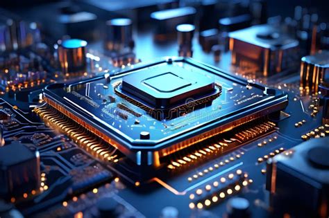 Microchip Architecture With Net Connections Stock Illustration