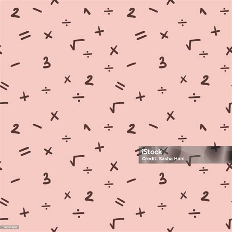 수학 기호는 원활한 패턴입니다 손으로 그린 벡터는 학교 배지와 배경 배너 표지 카드 문구류 스티커에 대한 기호를 낙서합니다 공부에 대한 스톡 벡터 아트 및 기타 이미지
