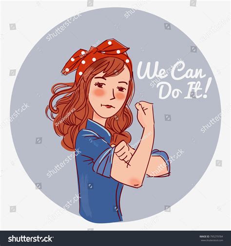Cute Girl Dressed Iconic Rosie Riveter Shutterstock
