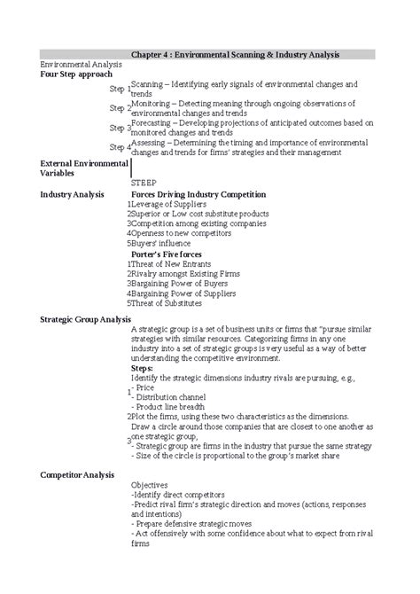 Strategic Management Sm Chapter 4 Environmental Scanning