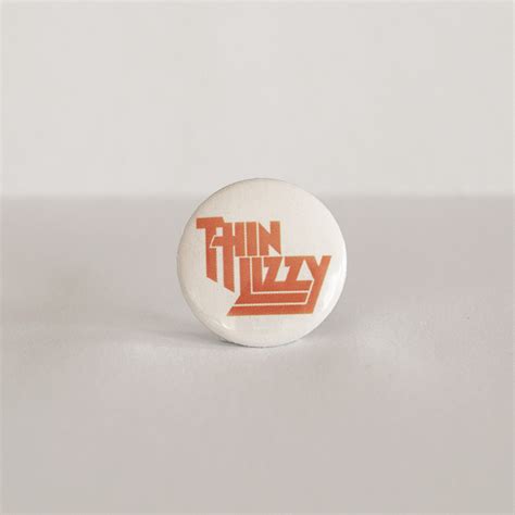 Thin Lizzy White Orange Badge Pin Turborock