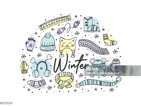 Ilustración De Conjunto De Ropa De Invierno Dibujada A Mano Ilustración