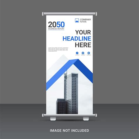 현대 기업 롤업 배너 프리미엄 벡터