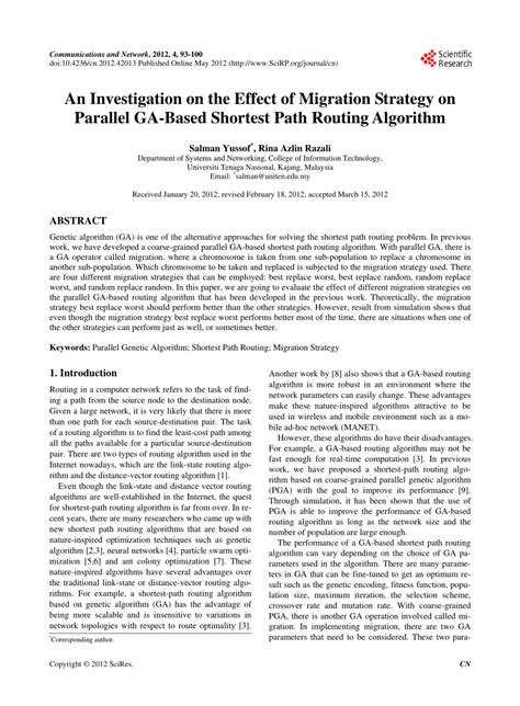 Pdf An Investigation On The Effect Of Migration Strategy On Parallel