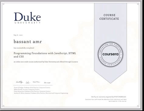 Bassant Amr On Linkedin Just Finished Html5 And Css3 And Javascript Course
